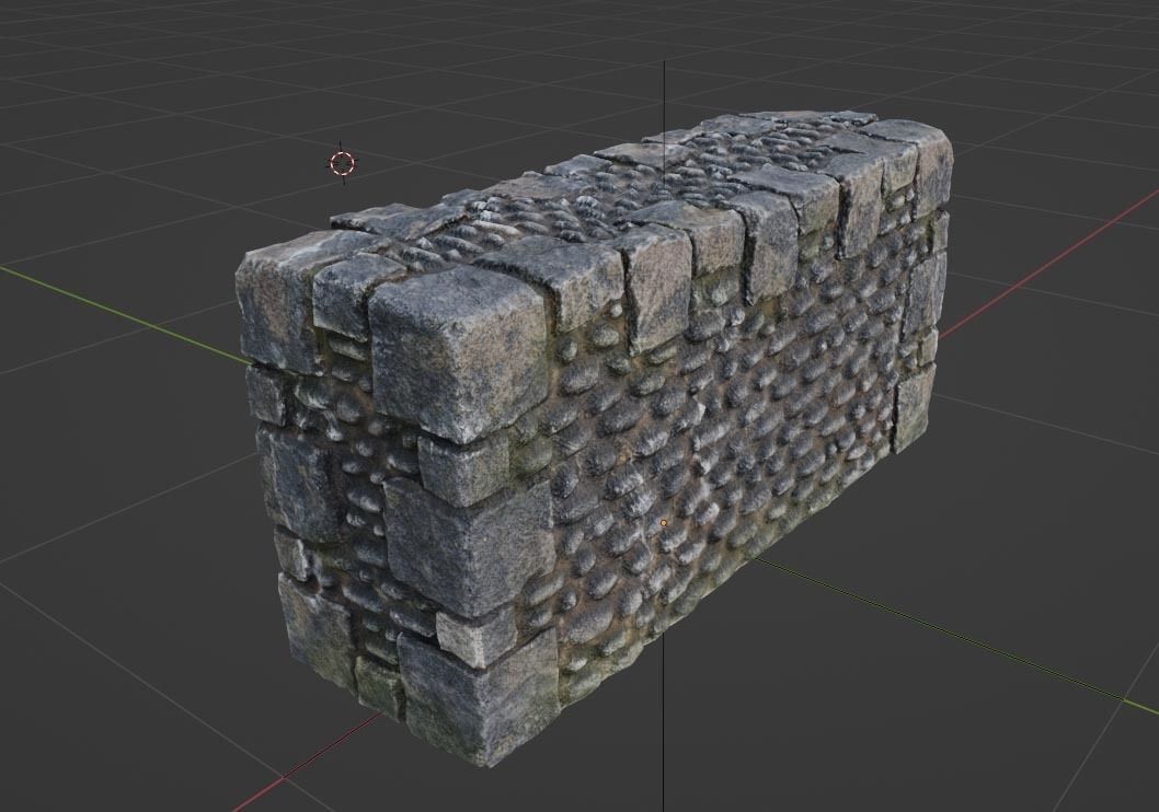 3D model Mediaeval Stone Wall Castle Game Asset VR / AR / low-poly ...