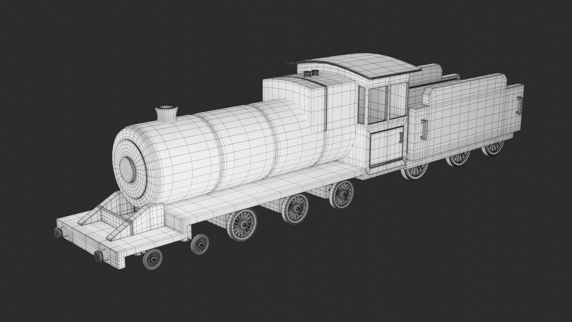 Train with engine 3D model 3D printable | CGTrader