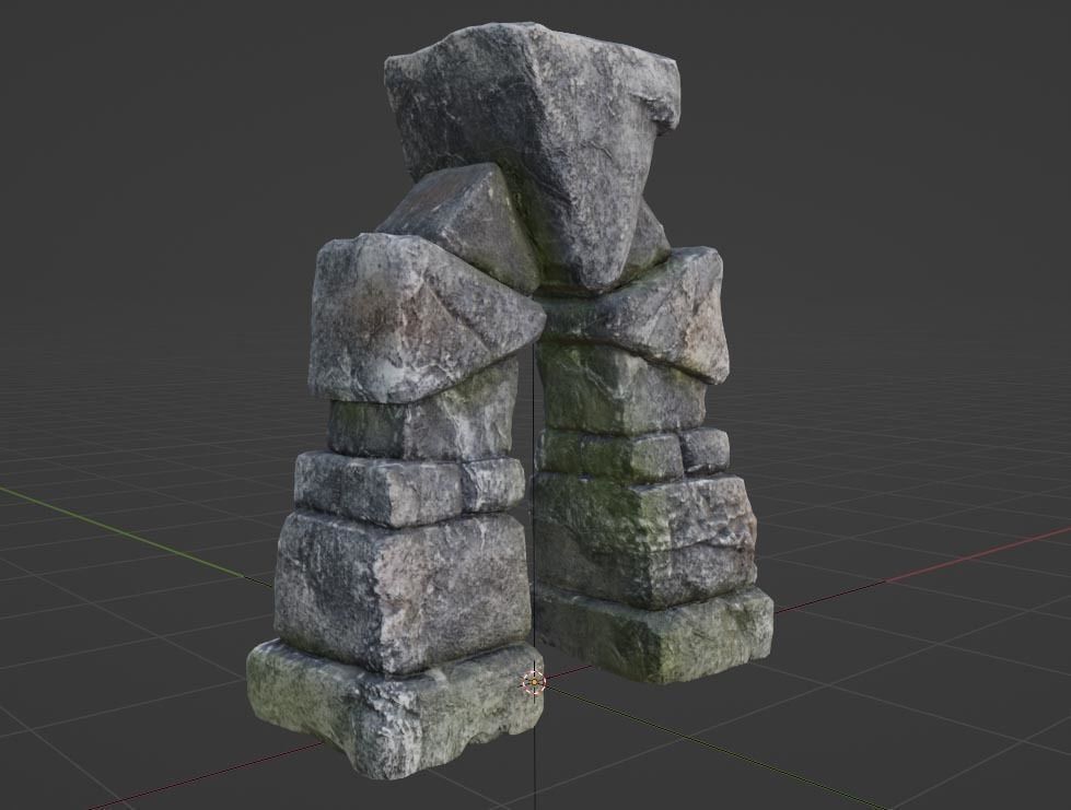 3D model Ancient Stone Gateway or Medieval Fantasy Doorway VR / AR ...