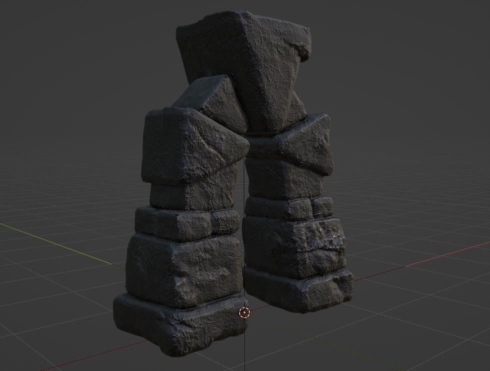 3D model Ancient Stone Gateway or Medieval Fantasy Doorway VR / AR ...