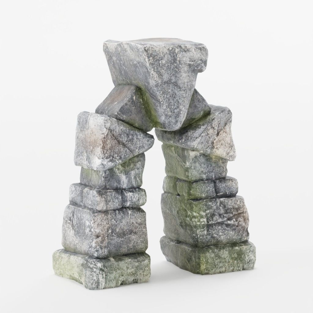 3D model Ancient Stone Gateway or Medieval Fantasy Doorway VR / AR ...