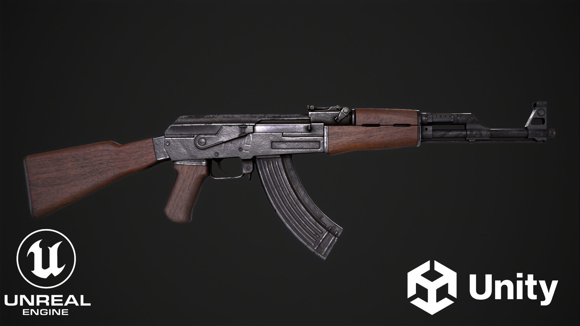 3D model Assault Rifle AK-47 VR / AR / low-poly | CGTrader