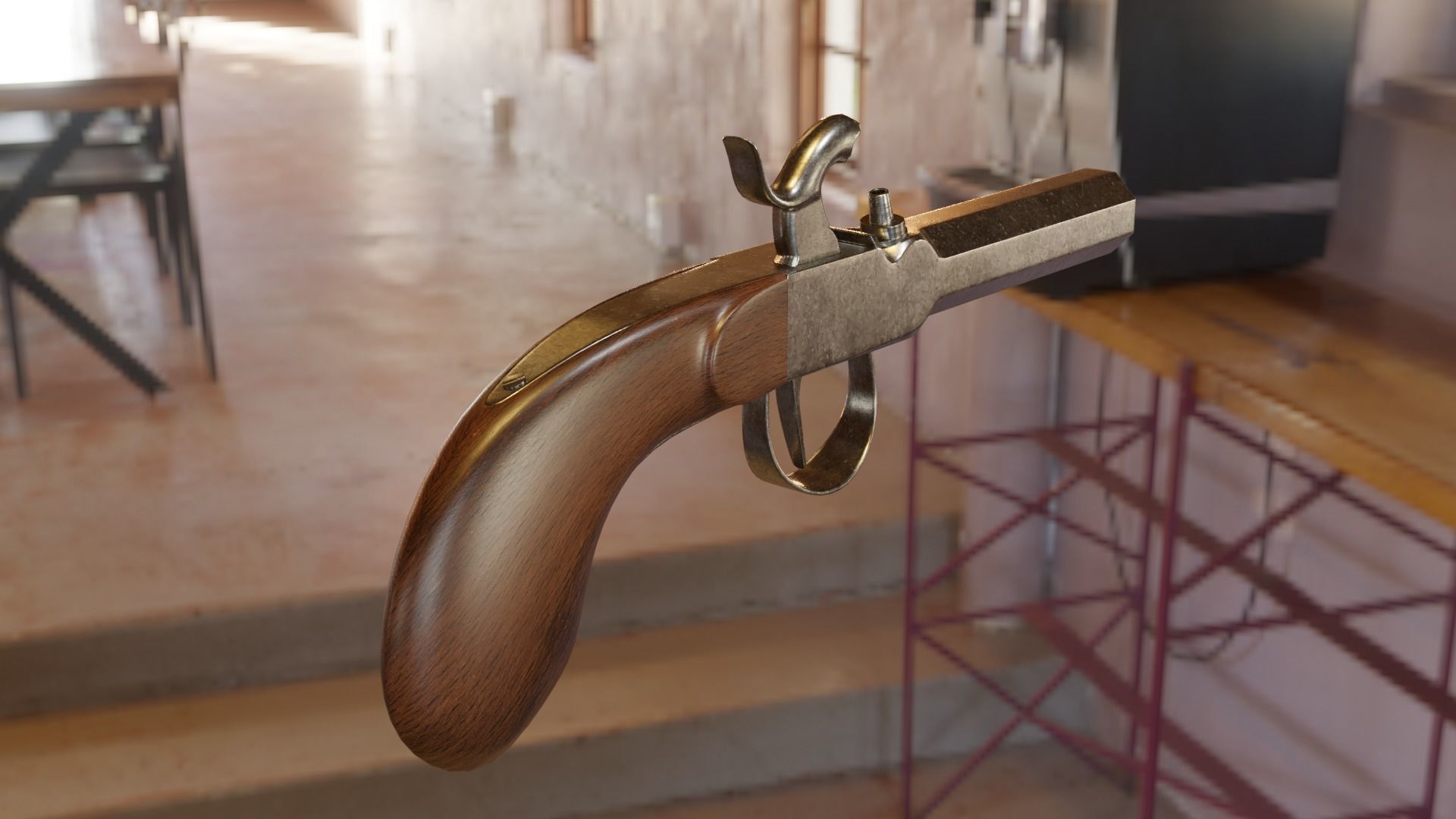 Single Derringer 3D model | CGTrader