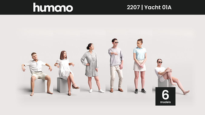 Humano 6-Pack - YACHT PEOPLE - 6x 3D models A 3D Model Collection ...