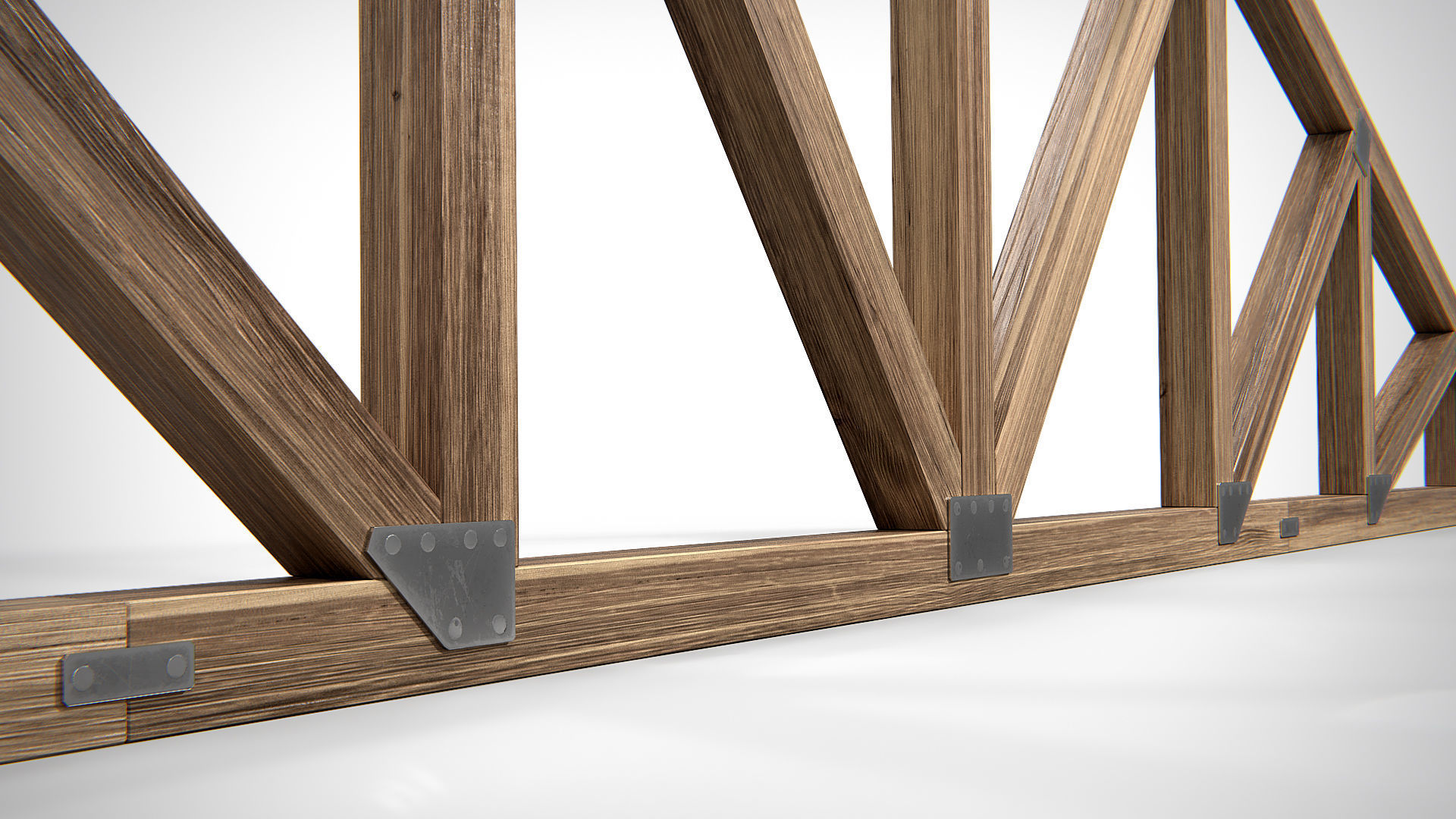 3D model Wooden Truss Triple Howe PBR VR / AR / low-poly | CGTrader