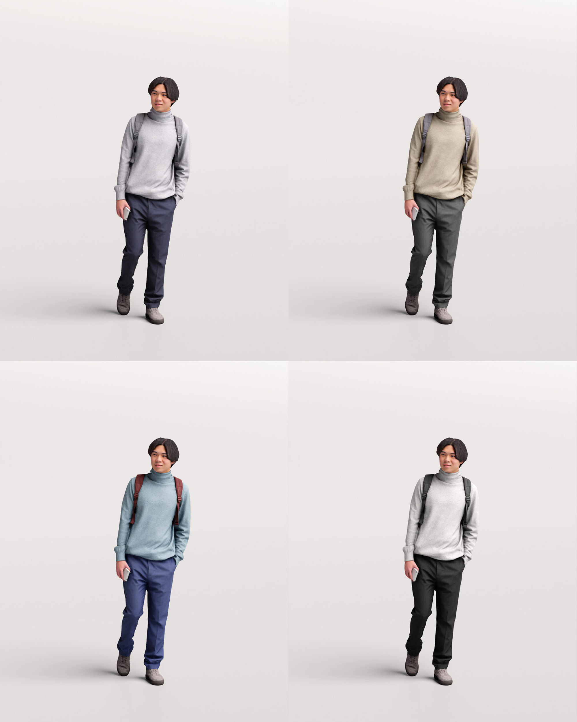 Humano 12- Collection 2201 - WALKING PEOPLE - 12 x 3D models 3D model ...