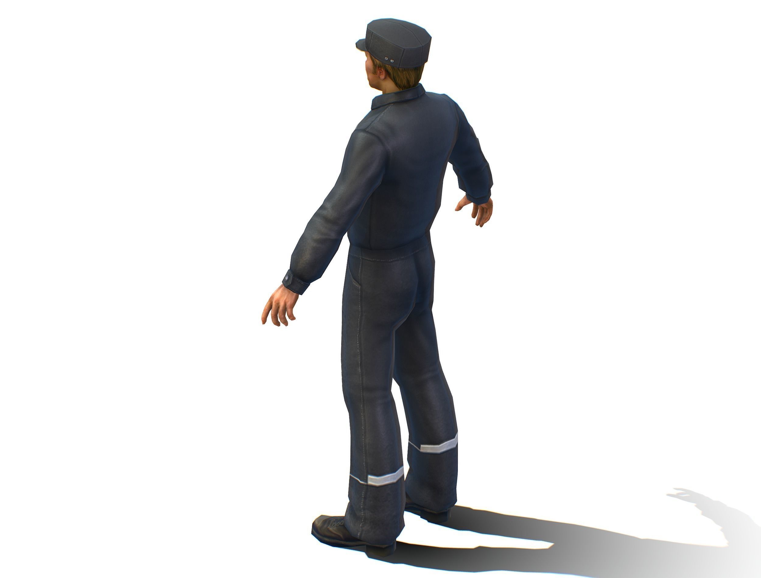 3D model Young Male Lab Technician Gray Uniform VR / AR / low-poly ...