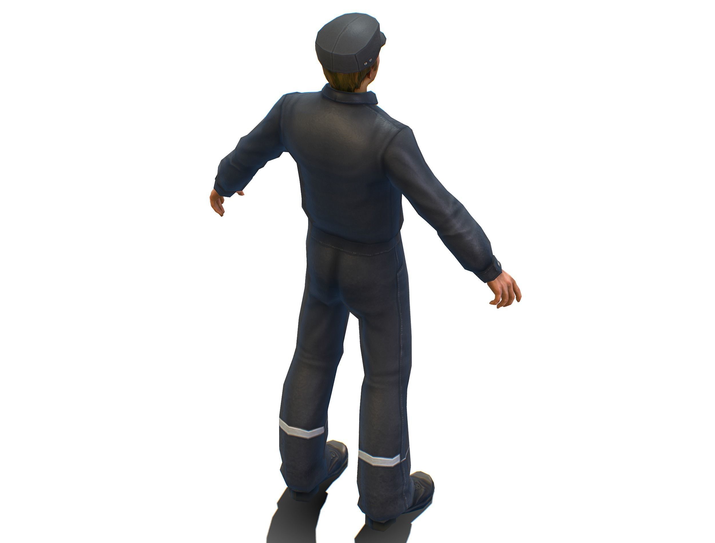 3D model Young Male Lab Technician Gray Uniform VR / AR / low-poly ...