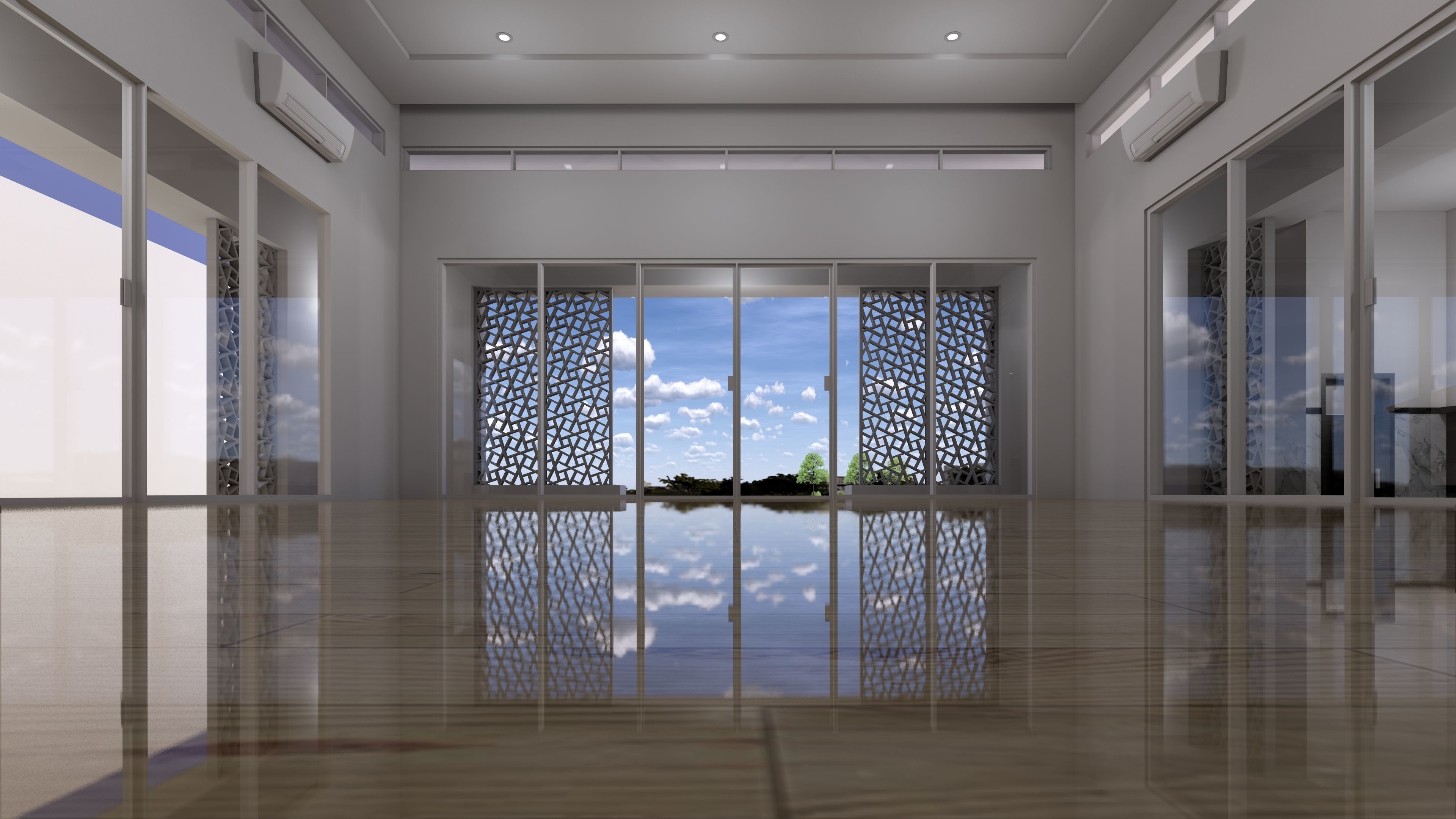 3D model Simple Modern Islamic Prayer Room Mosque Mushola VR / AR / low ...