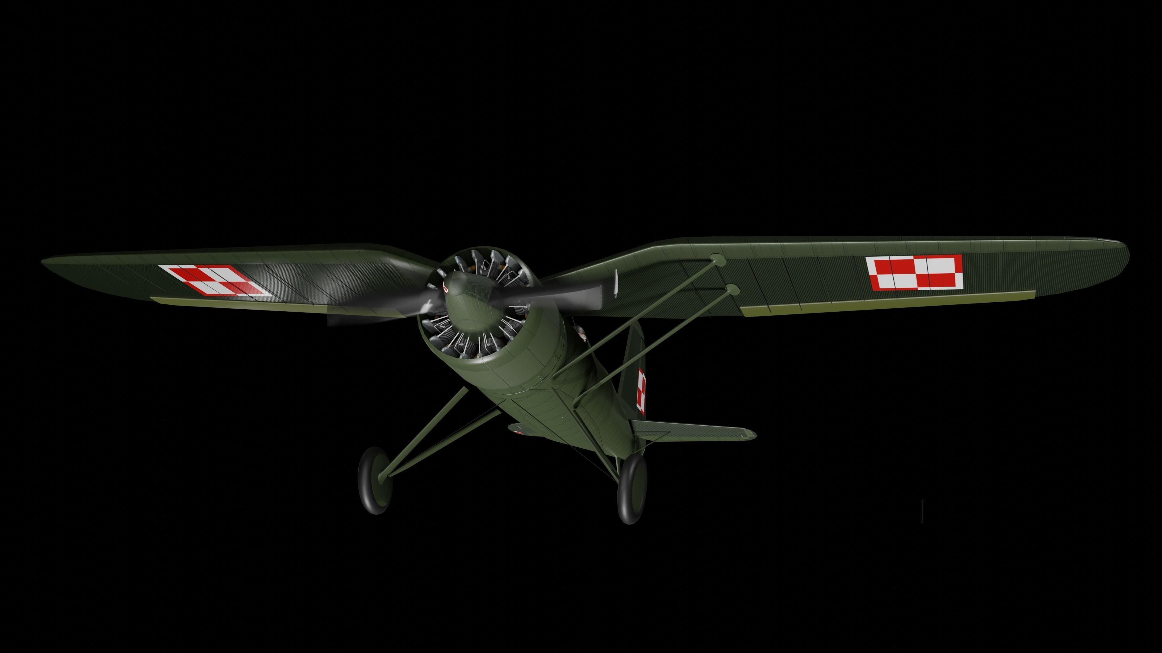 PZL 11 C Polish Gullwing Fighter 3D model | CGTrader
