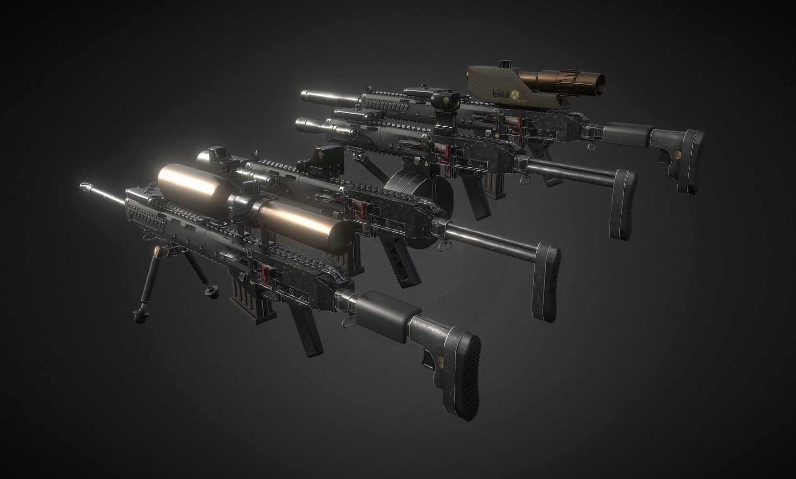 Modular assault rifle 3D model | CGTrader