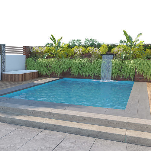 Garden pool with landscape 3D model | CGTrader