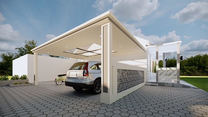 3D model Outdoor Modern Carport 3d Design VR / AR / low-poly | CGTrader