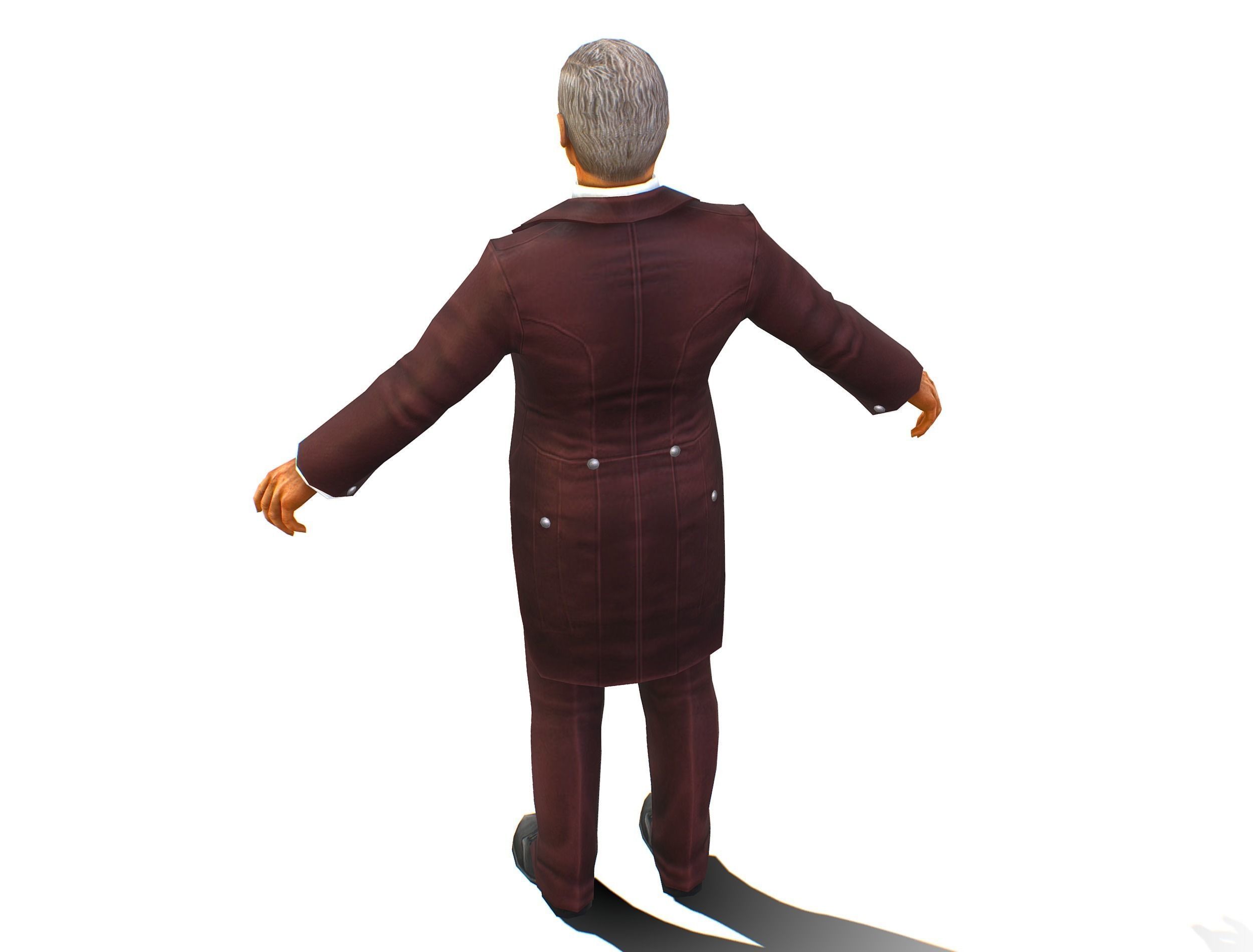 3D model Old Man Concierge in Brown Suit VR / AR / low-poly | CGTrader