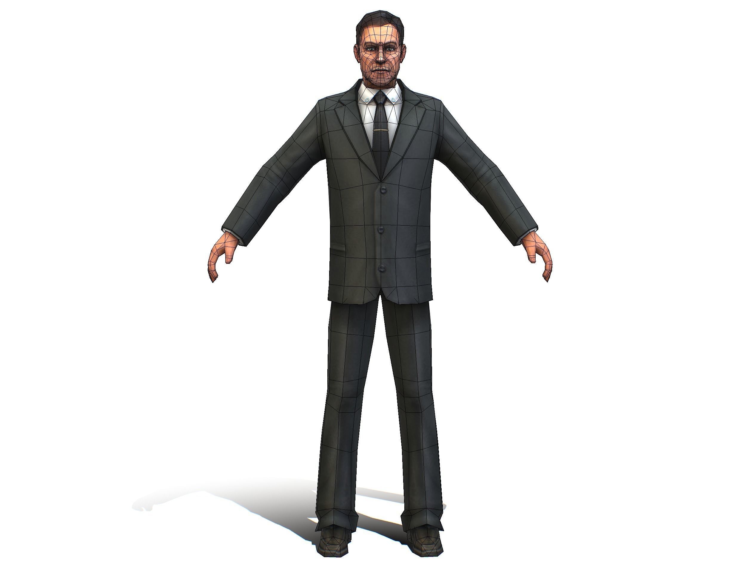 3D model Agent Man Black Suit VR / AR / low-poly | CGTrader