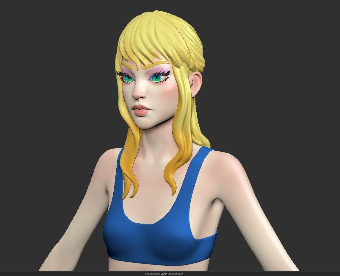 Female base-mesh stylized HighPoly 3D model | CGTrader