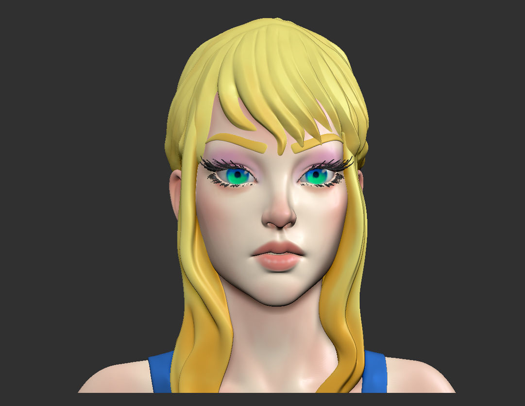 Female base-mesh stylized HighPoly 3D model | CGTrader