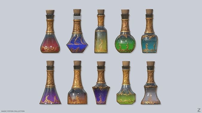 Magic potion collection VR / AR / low-poly | CGTrader