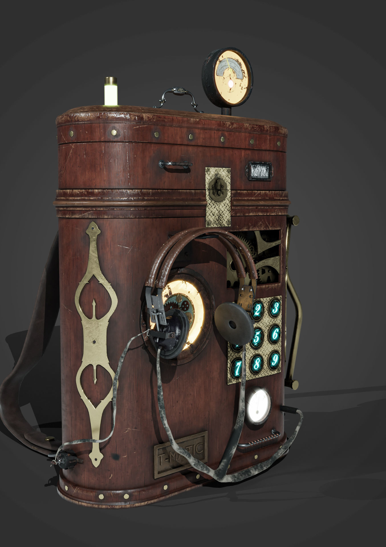 3D model Mochila radio steampunk VR / AR / low-poly | CGTrader