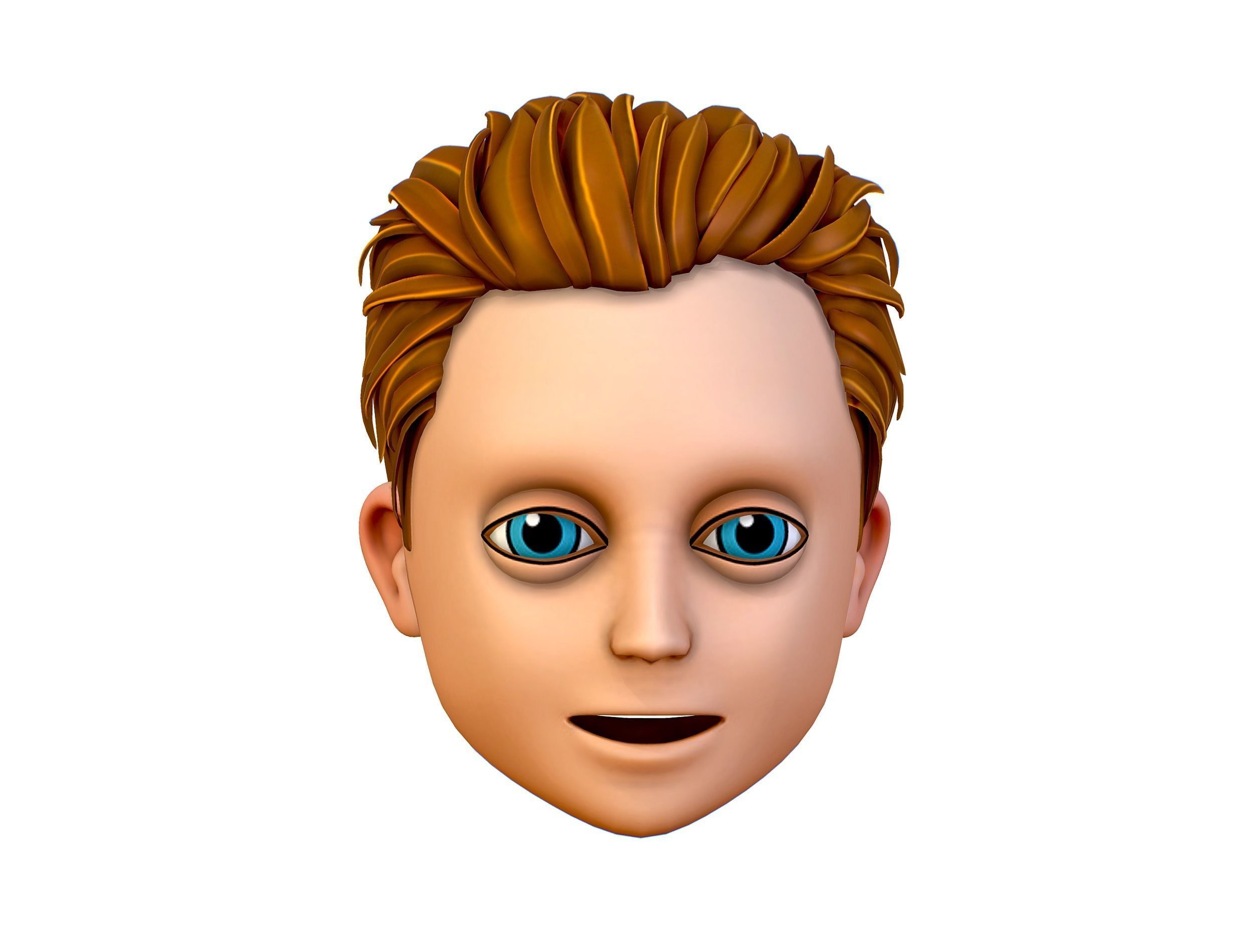 Short Hairstyle Cartoon Young Man Boy Head Icon 3D model | CGTrader