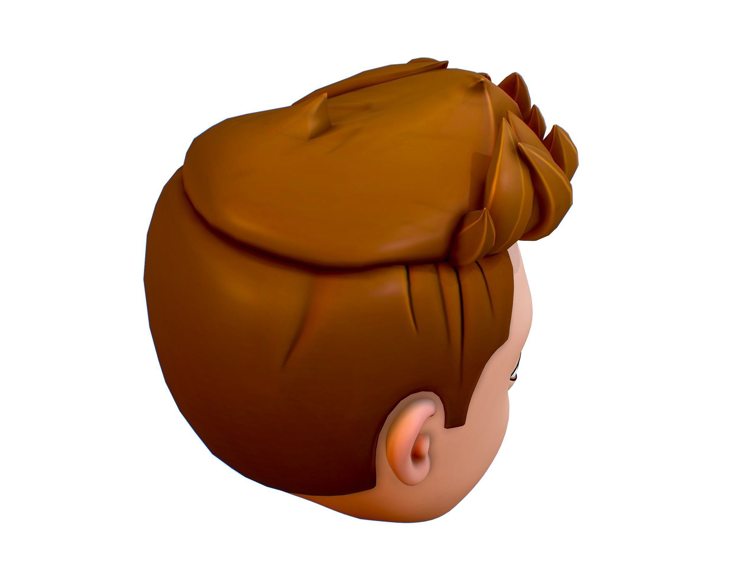 Short Hairstyle Cartoon Young Man Boy Head Icon 3D model 3D model ...