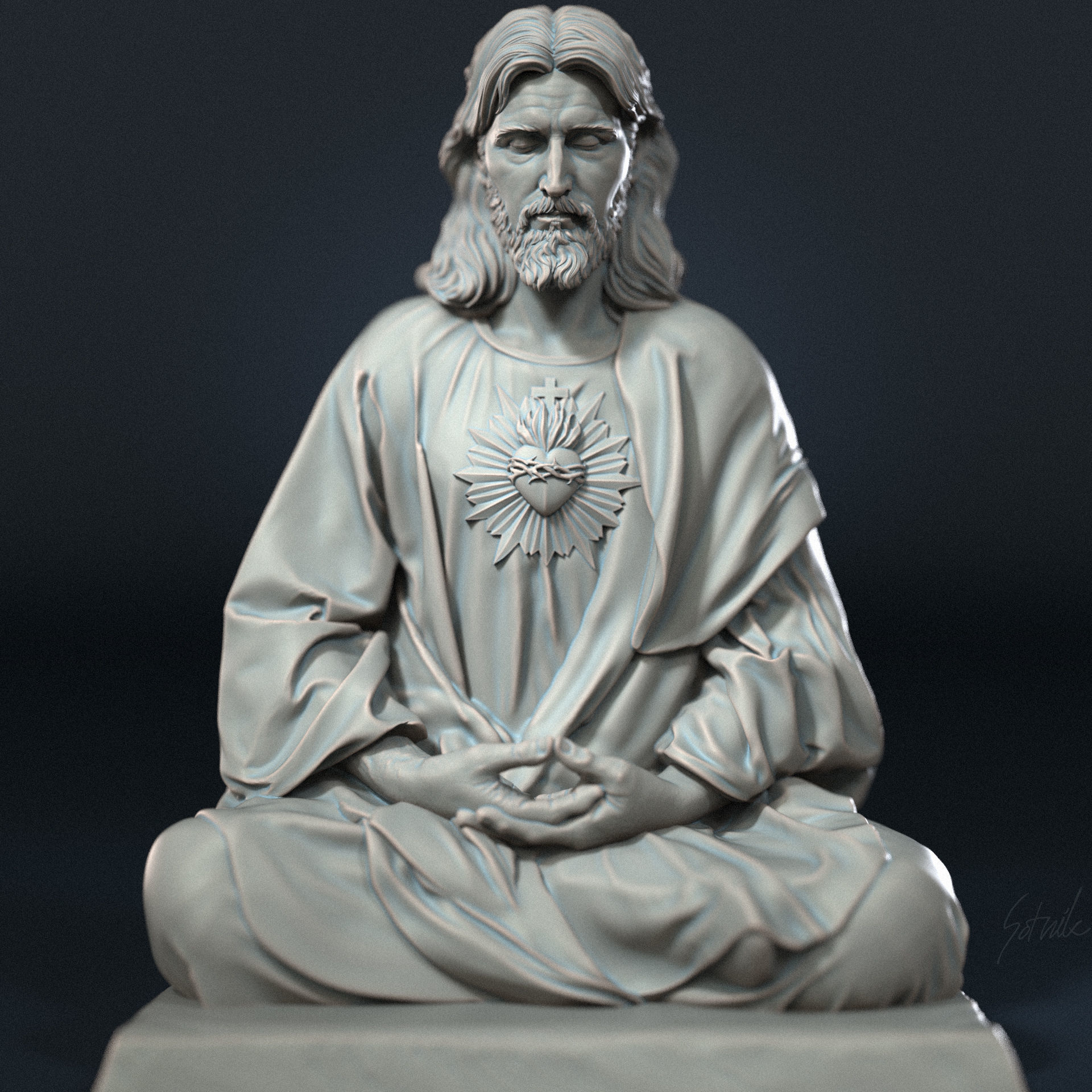 Jesus Statue v10 3D model 3D printable | CGTrader