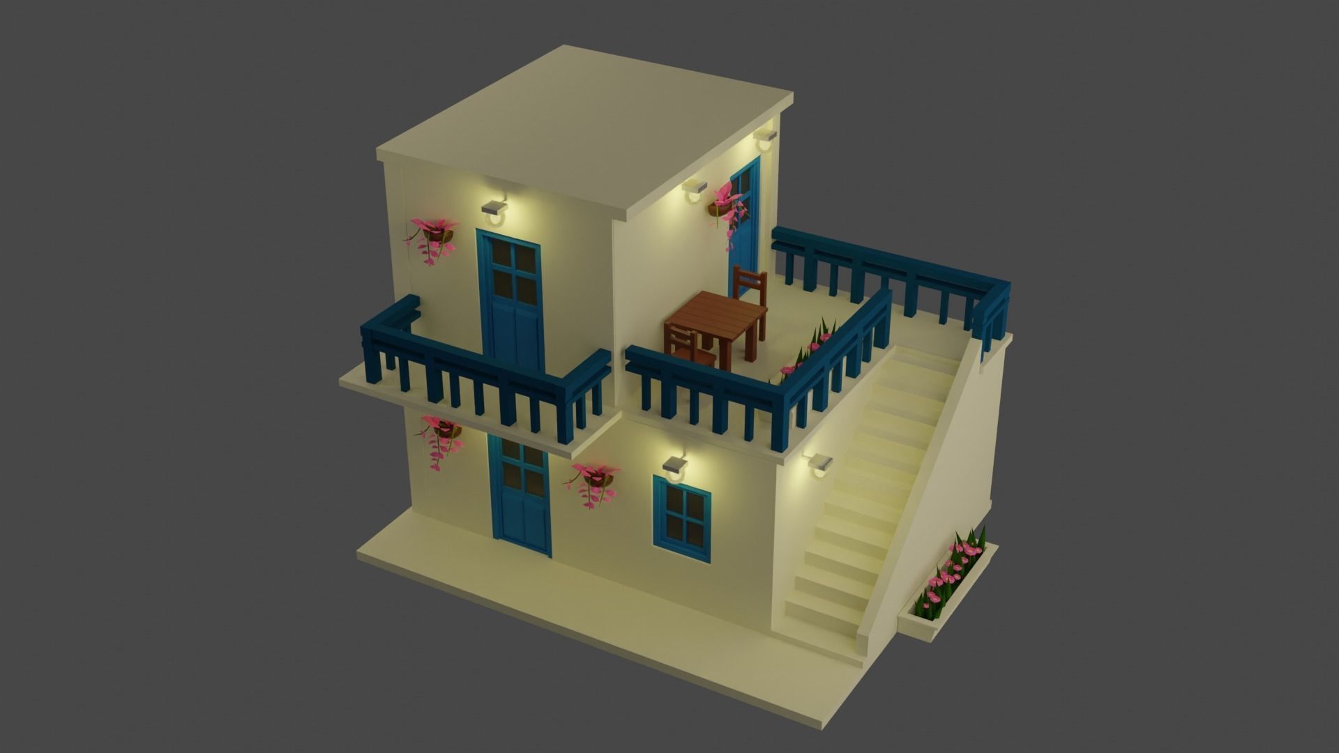 3D model Low Poly Greece House VR / AR / low-poly | CGTrader