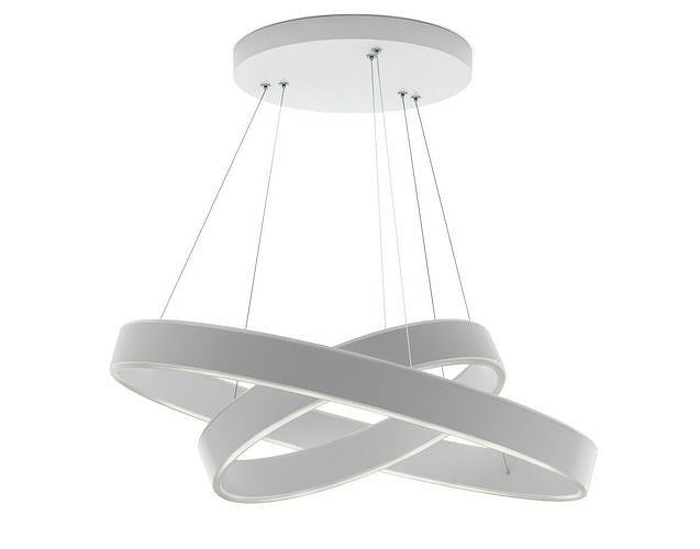 Ceiling light - Modern double rings halo chandelier with LED 3D model ...