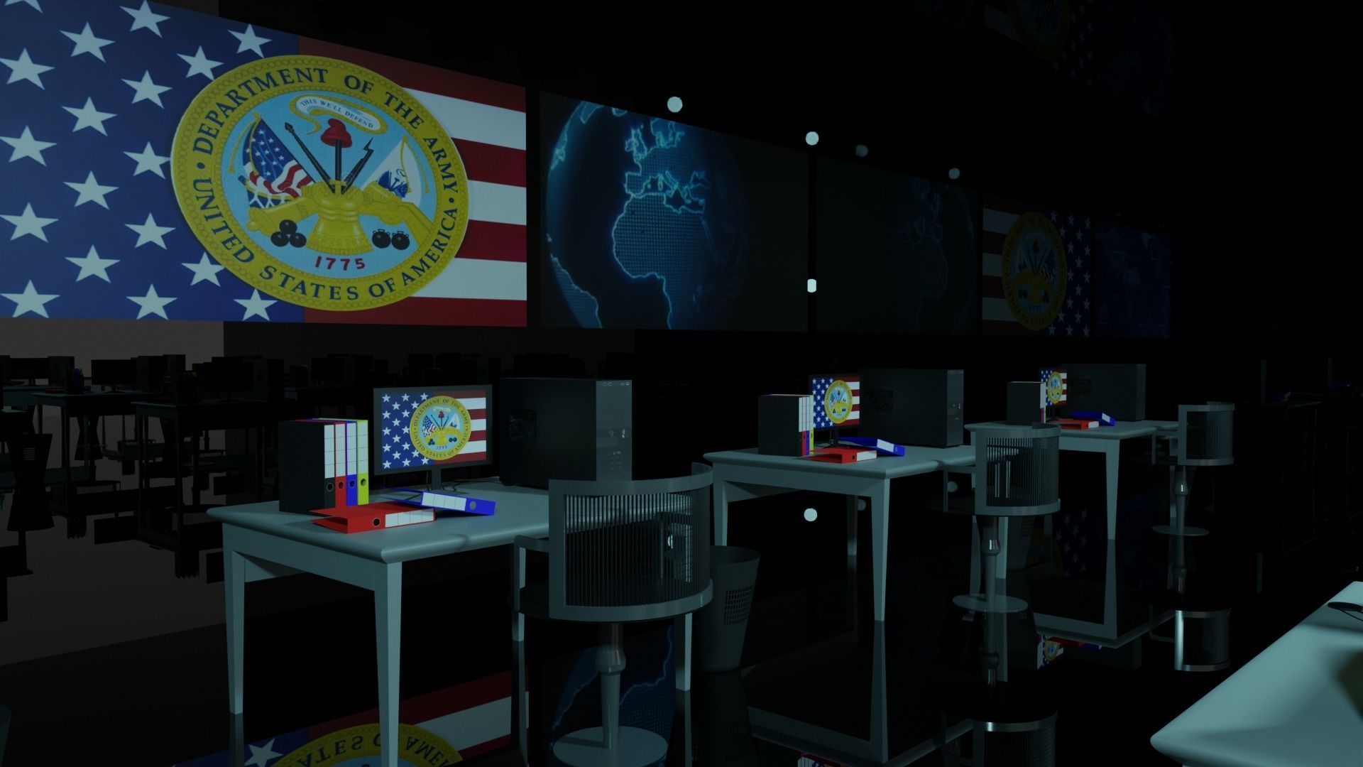 Military Control Room 3D model | CGTrader
