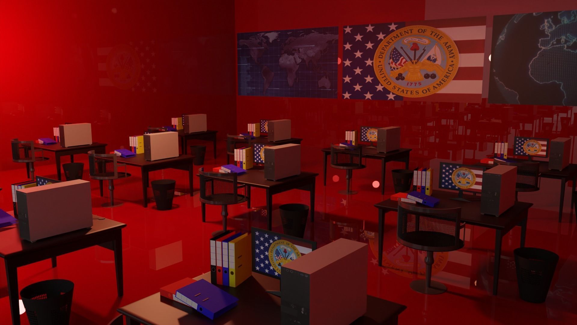 3D model Military Control Room VR / AR / low-poly | CGTrader