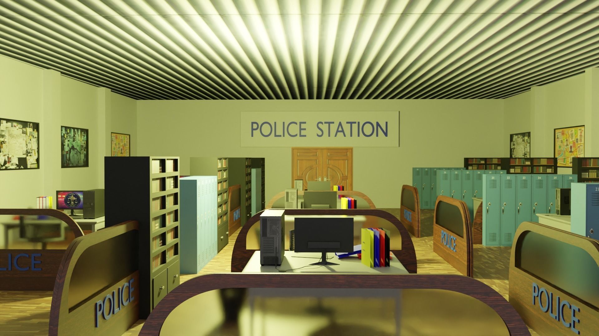 3D model Police Station Interior VR / AR / low-poly | CGTrader
