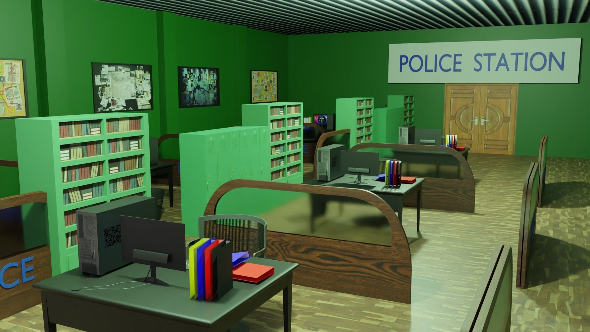 3D model Police Station Interior VR / AR / low-poly | CGTrader