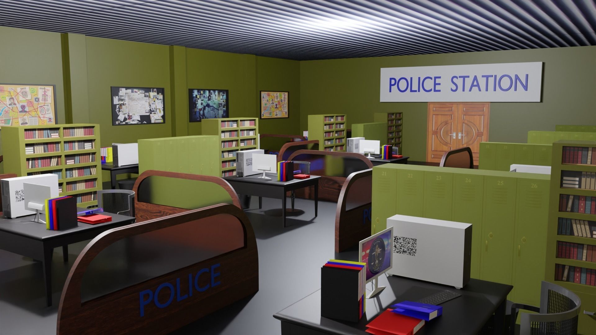 3D model Police Station Interior VR / AR / low-poly | CGTrader