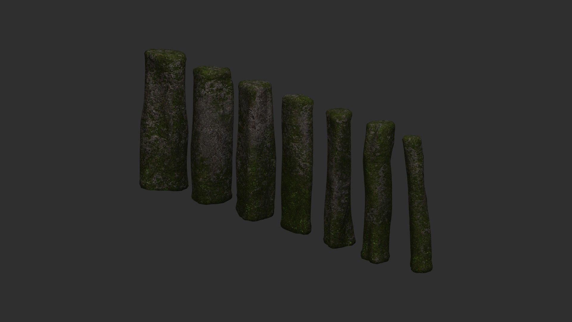 3D model Rock Pillars - Moss VR / AR / low-poly | CGTrader