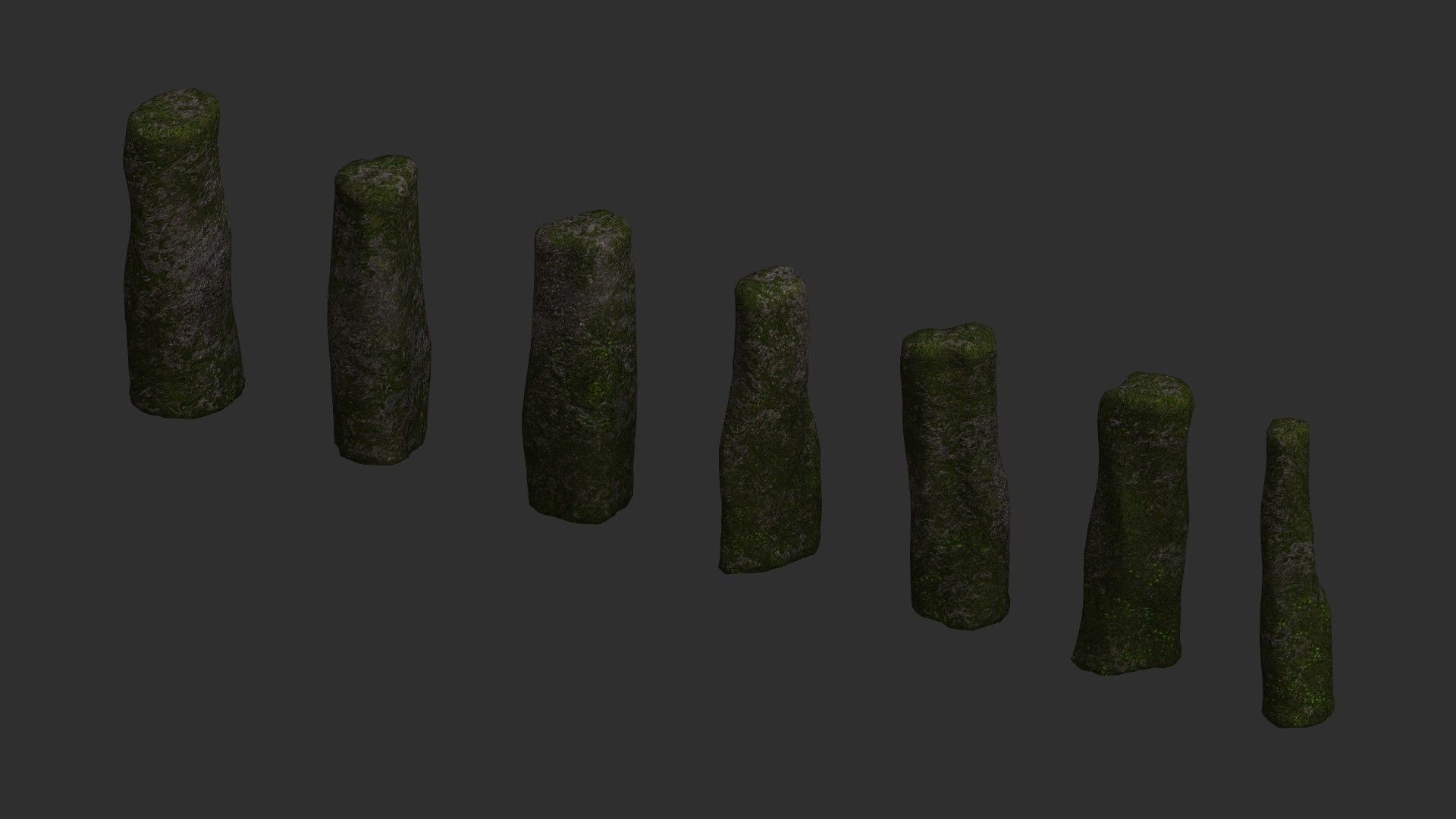 3D model Rock Pillars - Moss VR / AR / low-poly | CGTrader