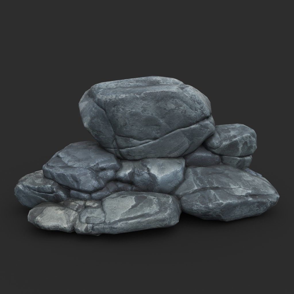 3D model Low poly Boulder Rock 230412 VR / AR / low-poly | CGTrader