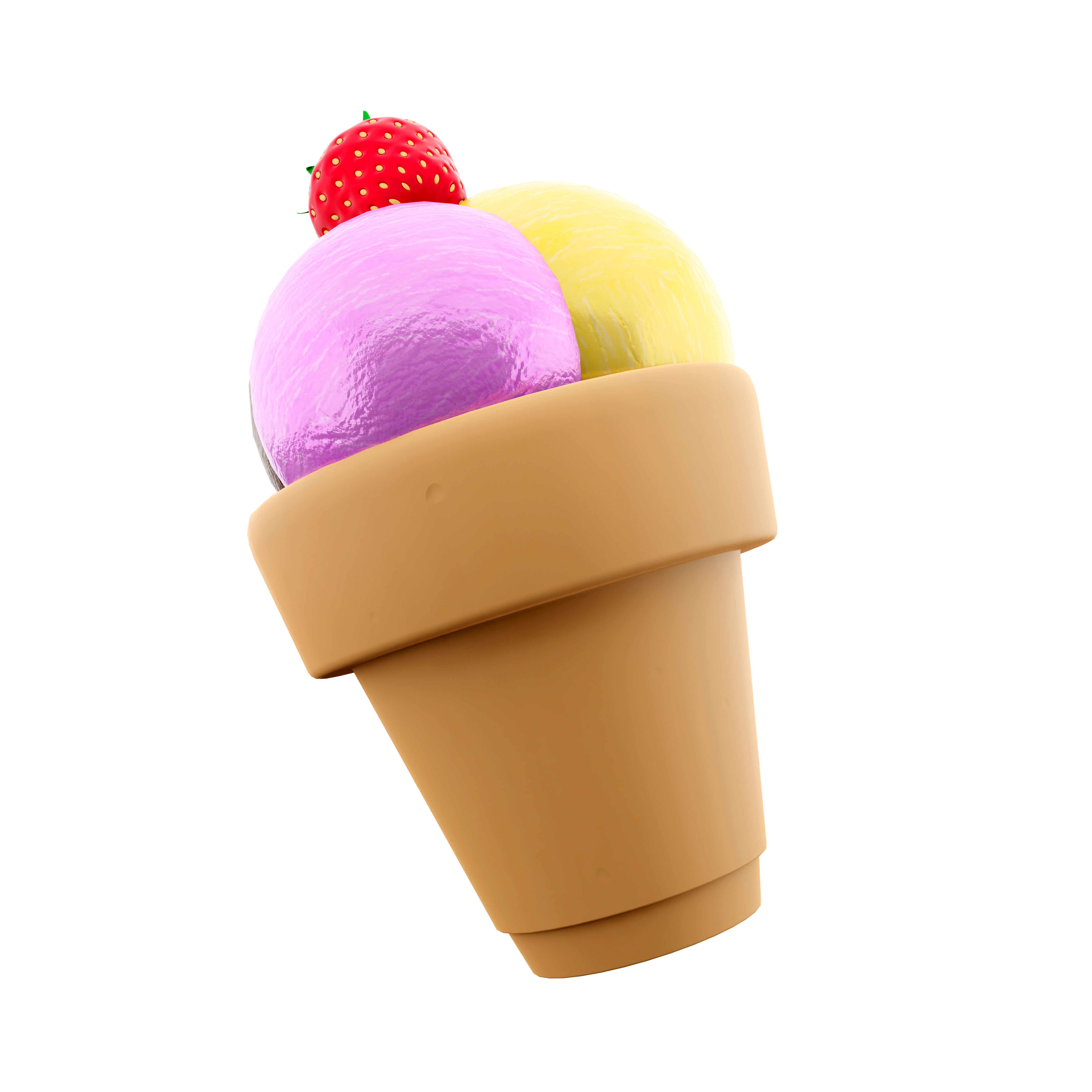 3d render sundae ice cream icon 3D model | CGTrader