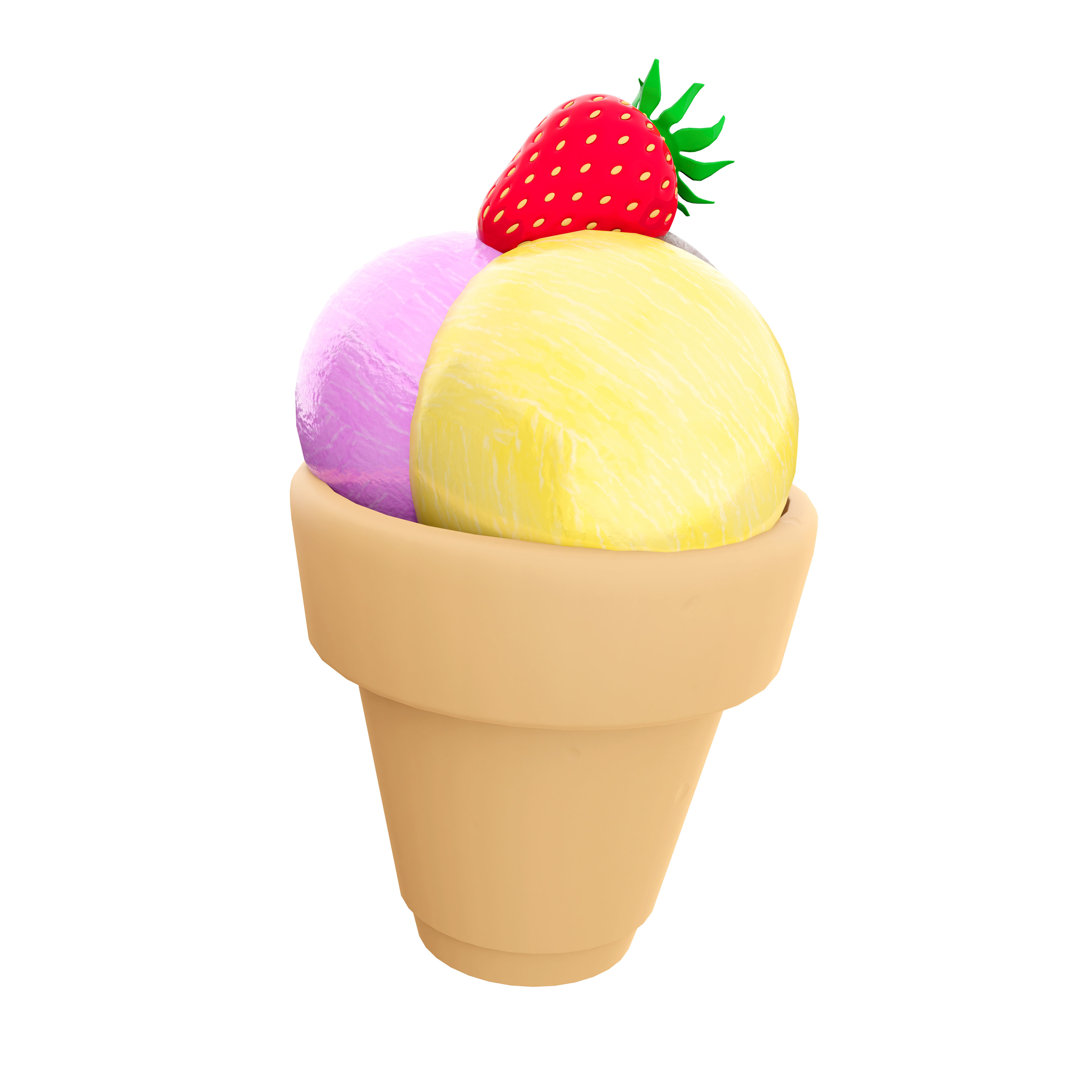 3d render sundae ice cream icon 3D model | CGTrader