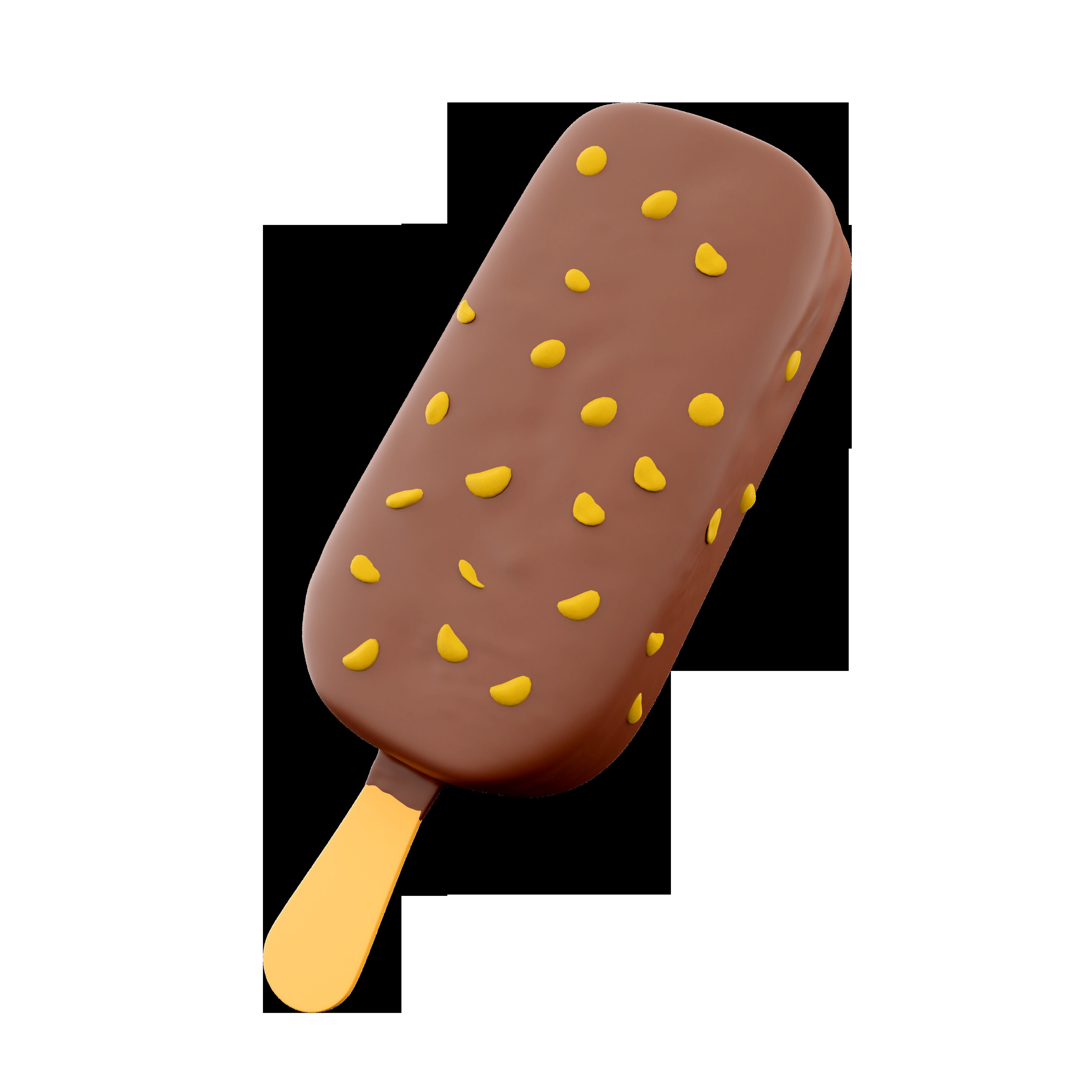 3d popsicle with a nuts icon 3D model | CGTrader