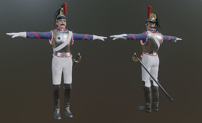Napoleonic Cuirassier T-Pose 3D model | CGTrader