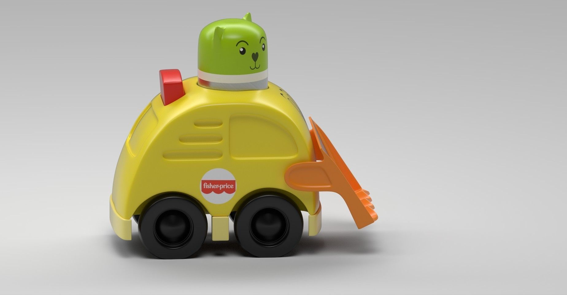 yellow rattle car 3D model | CGTrader