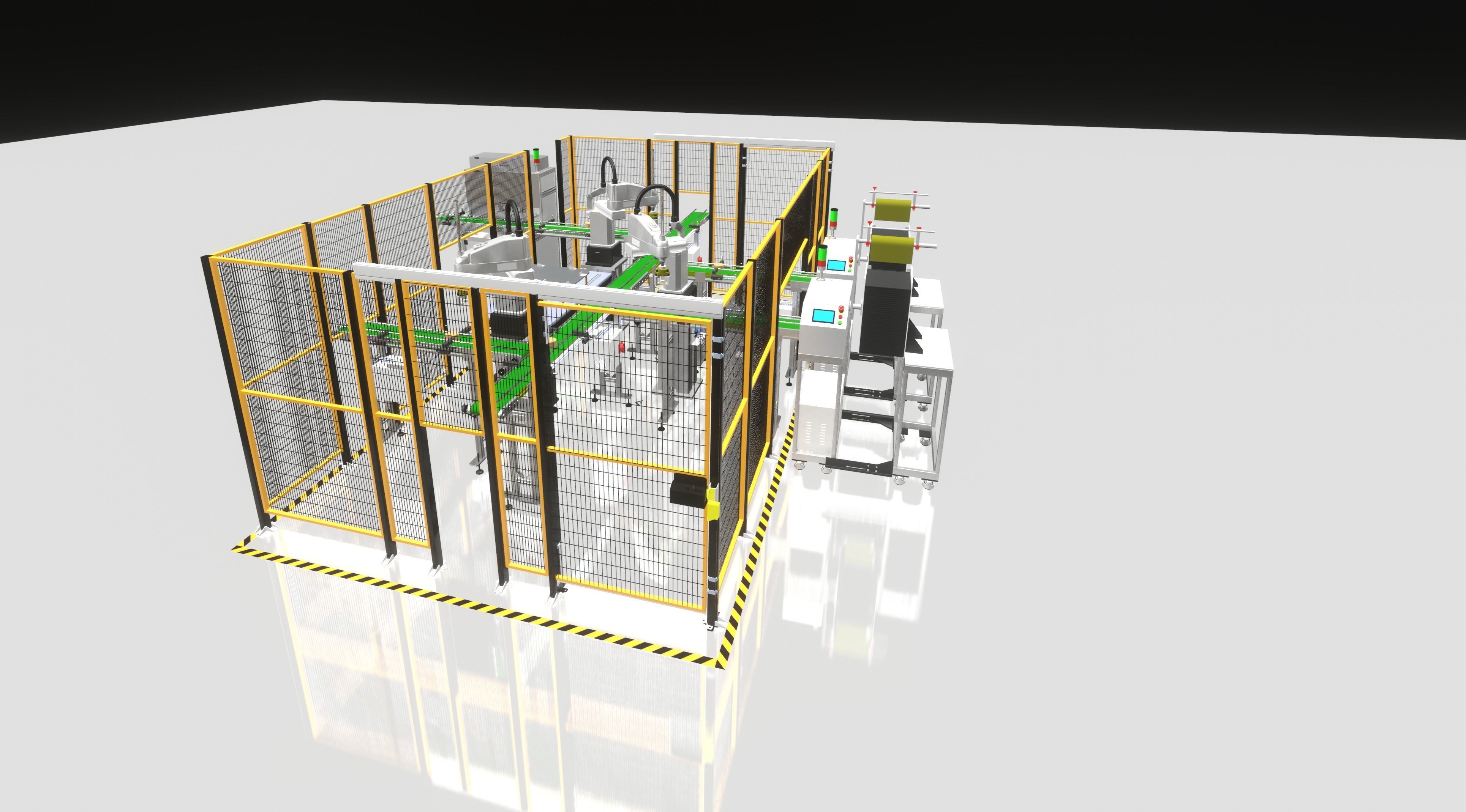 FULL - Line Pick And Place Scara Robot 3D model animated | CGTrader