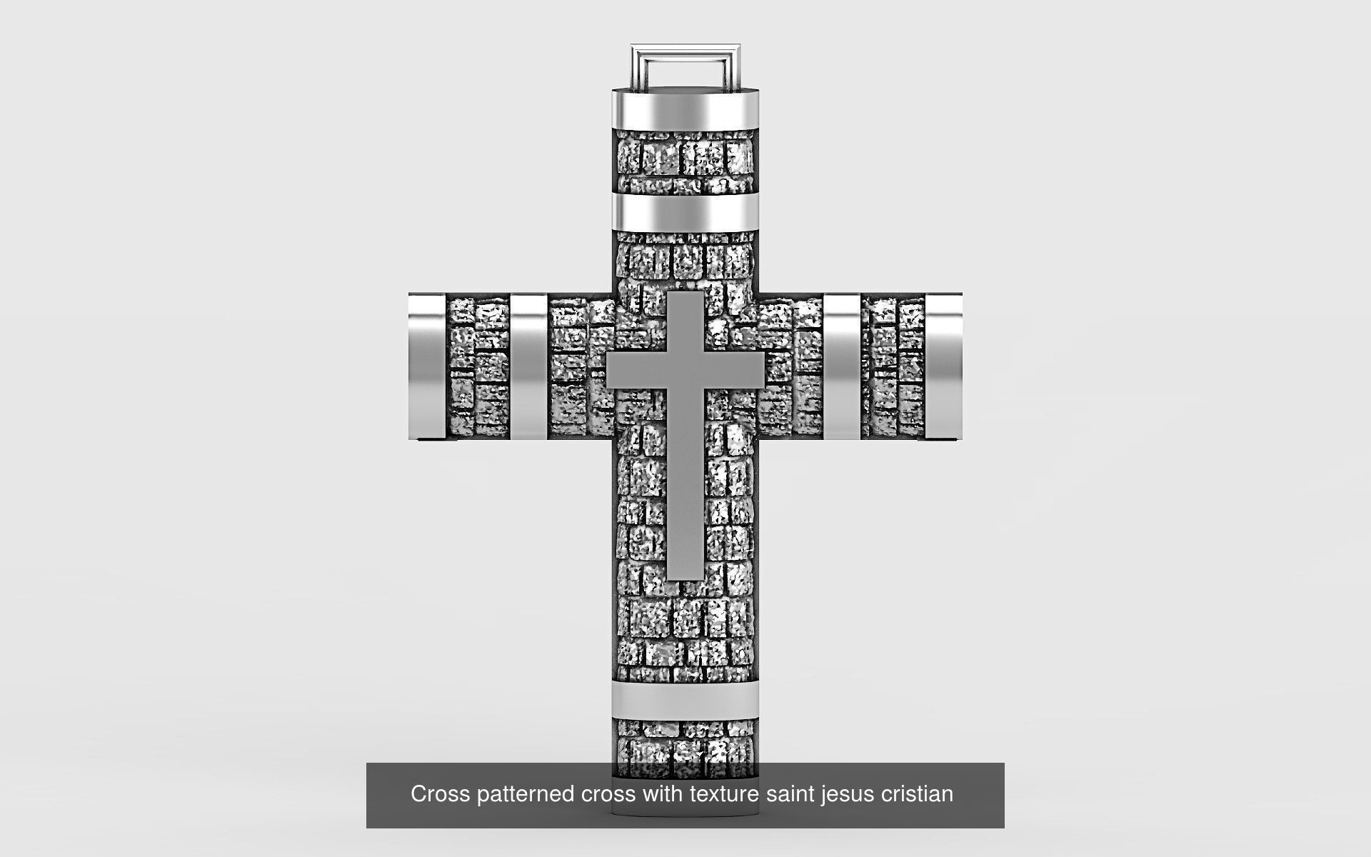 Cross patterned cross with texture saint jesus cristia 3D Model ...