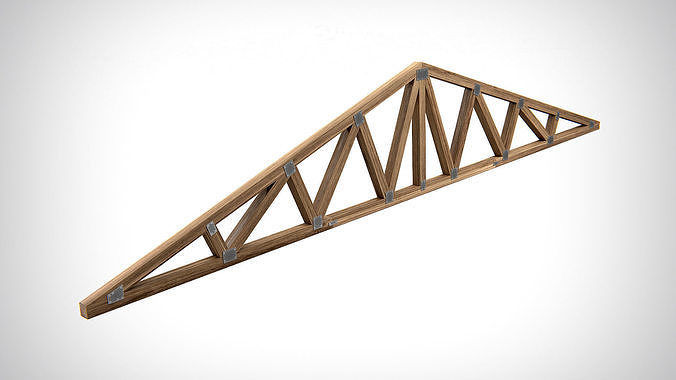 3D model Wooden Truss Triple Fink PBR VR / AR / low-poly | CGTrader