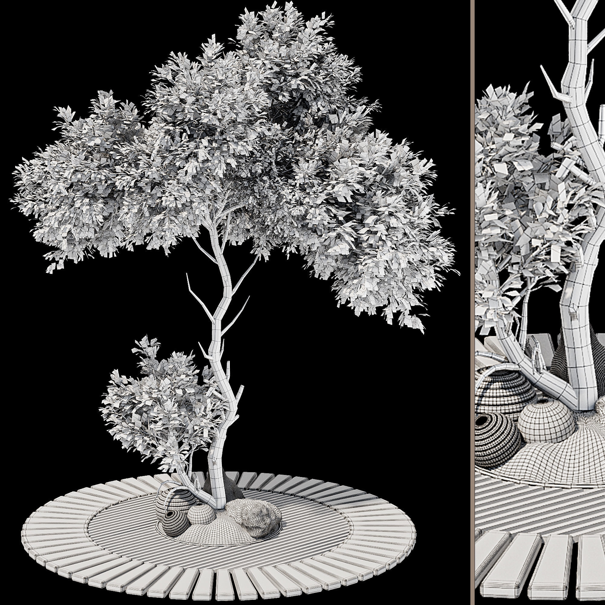 Outdoor urban garden bench Tree 113 3D model | CGTrader