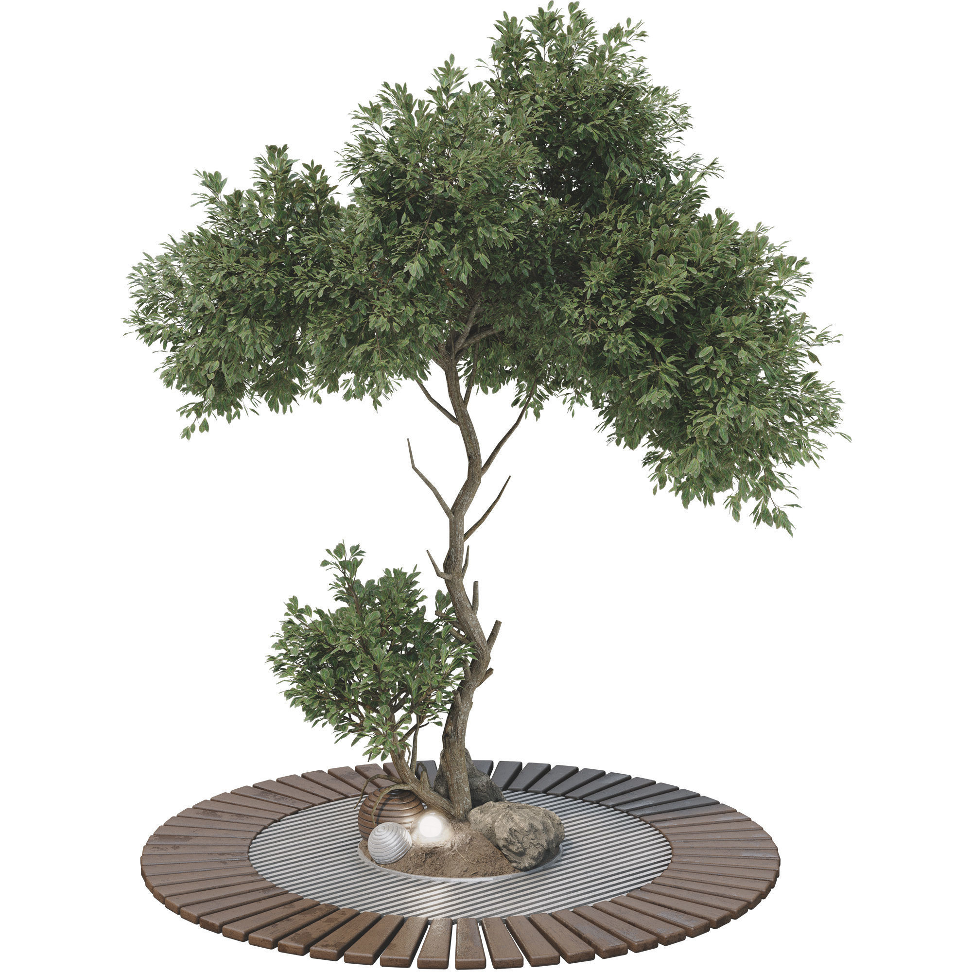 Outdoor urban garden bench Tree 113 3D model | CGTrader