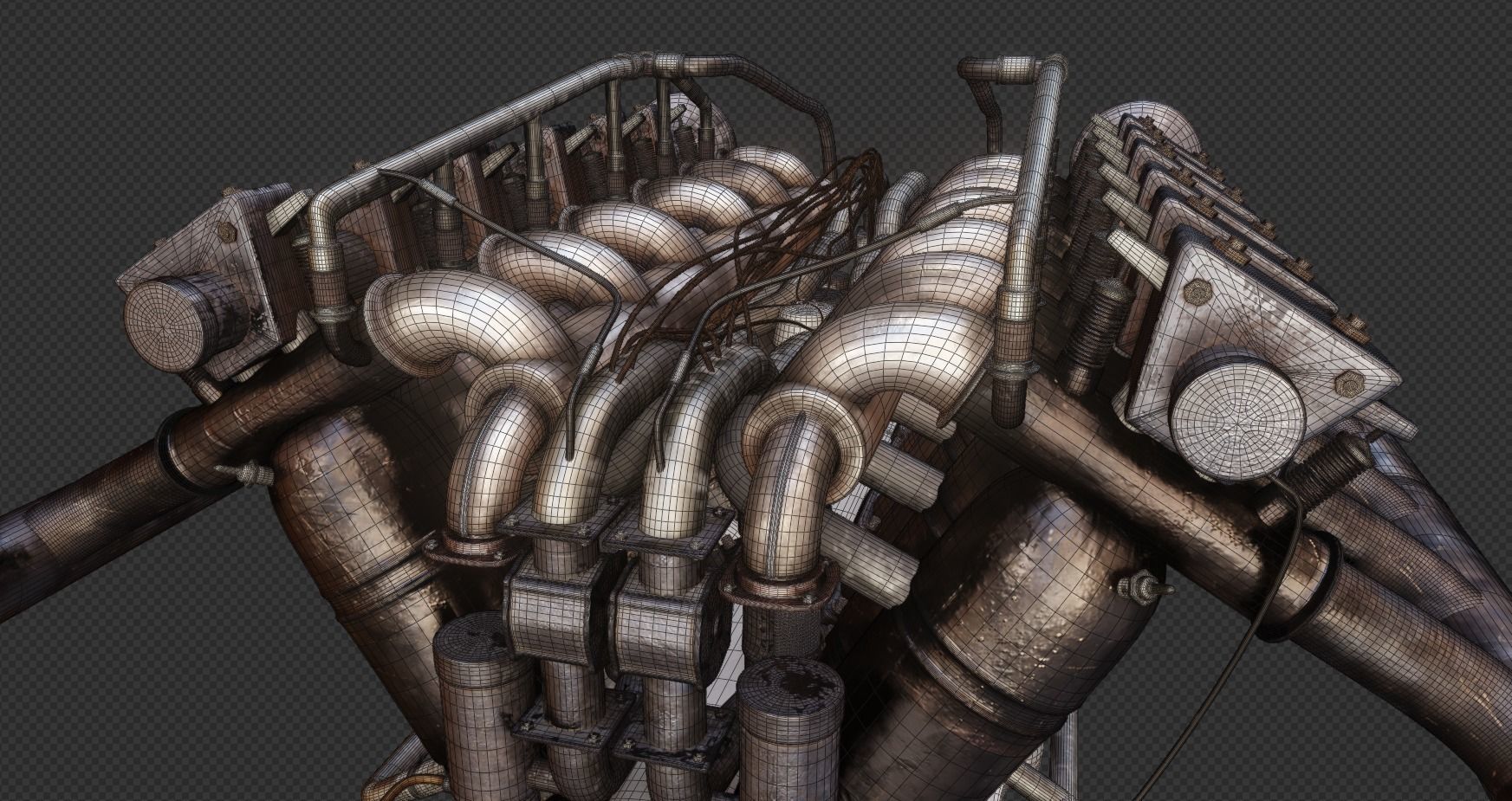 Aircraft Engine V-Type 3D model | CGTrader