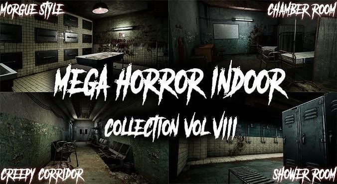 3D model Horror indoor abadoned props collection VR / AR / low-poly ...