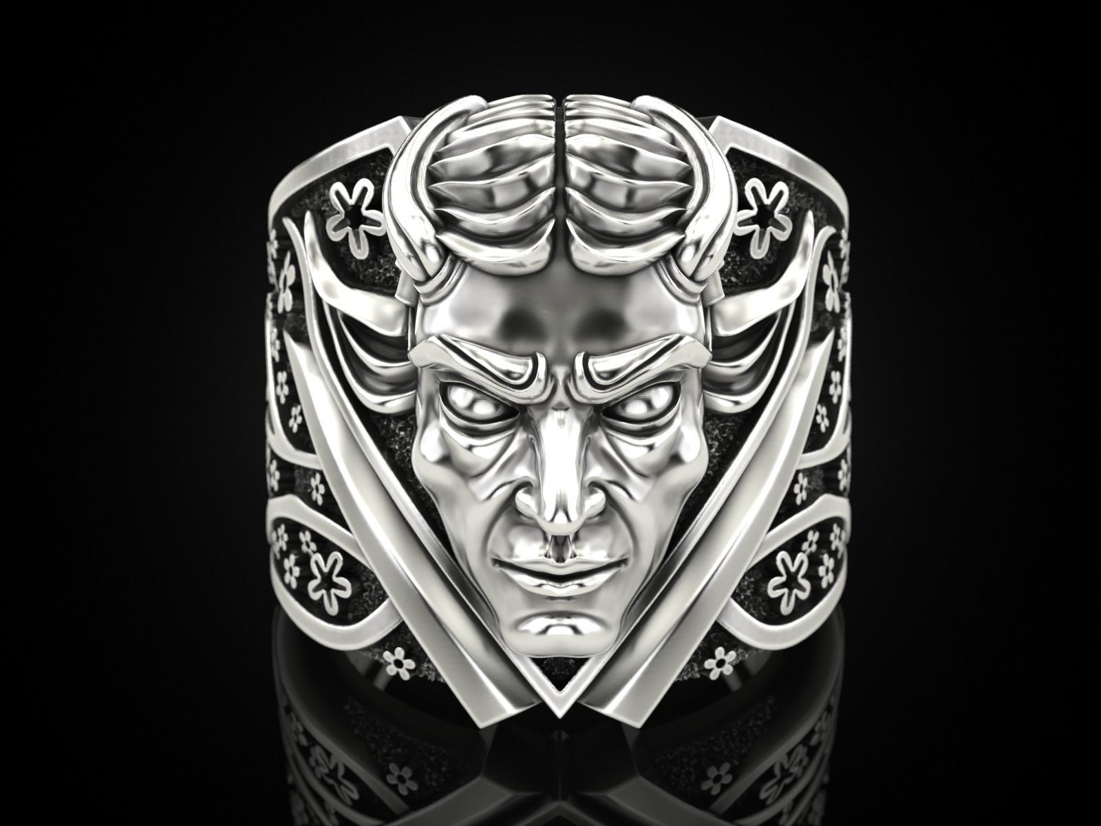 Oni Japanese Demon ring 3D model 3D printable | CGTrader