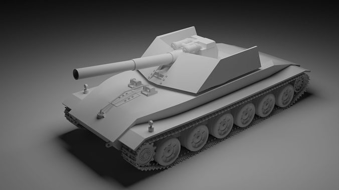 Rhm Waffentragger German Anti-Tank design 3D model animated | CGTrader